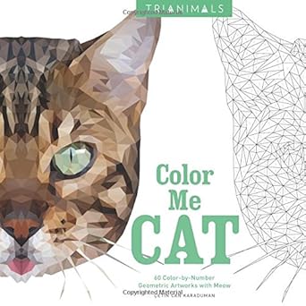 Amazon.com: Trianimals: Color Me Cat: 60 Color-by-Number Geometric ...