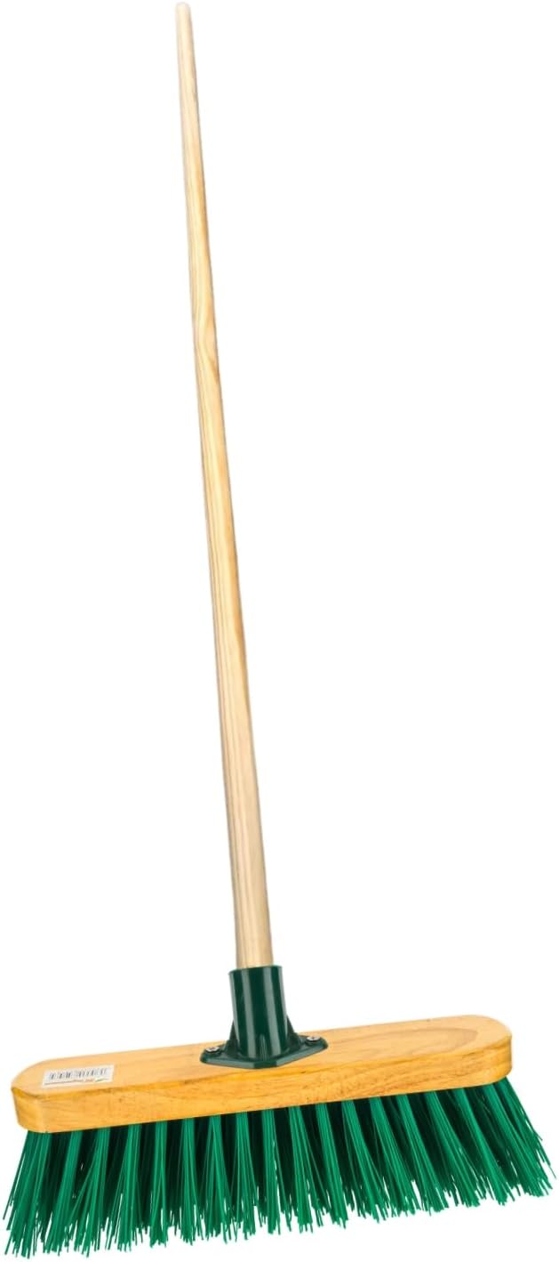 HOMESHOPA Heavy Duty Outdoor Broom Sweeping Brush, Stiff PVC Bristle ...