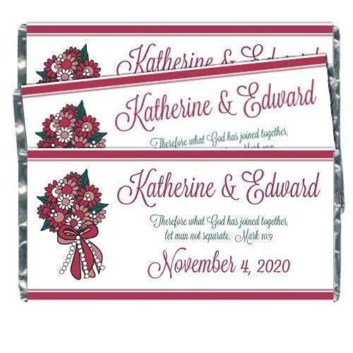 Amazon.com: Wedding Candy Wrappers, Cute Bouquet Full Size Wrappers ...
