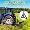 Amazon.com : 60 Inch Landscape Rake,3 Point Attach Rock Rake Fit for 2 ...