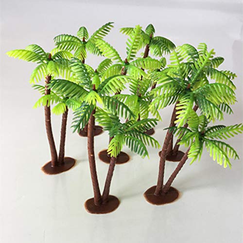 Veemoon Model Trees Mini Palm Tree, Green Palm Tree Coconuts Topper ...