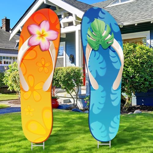 Amazon.com : 2 Pcs Summer Yard Signs with Lawn Outdoor Lawn Decoration ...