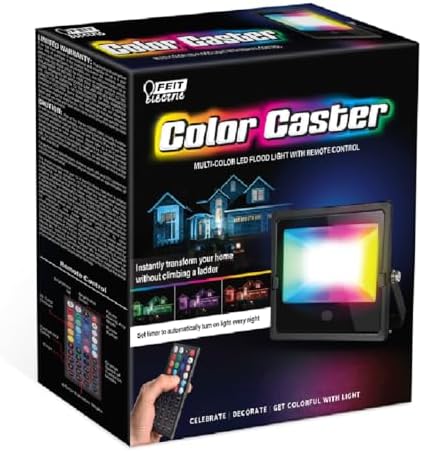 Feit Electric Color Caster Black Plug in/Remote 30 W LED Floodlight 1 ...
