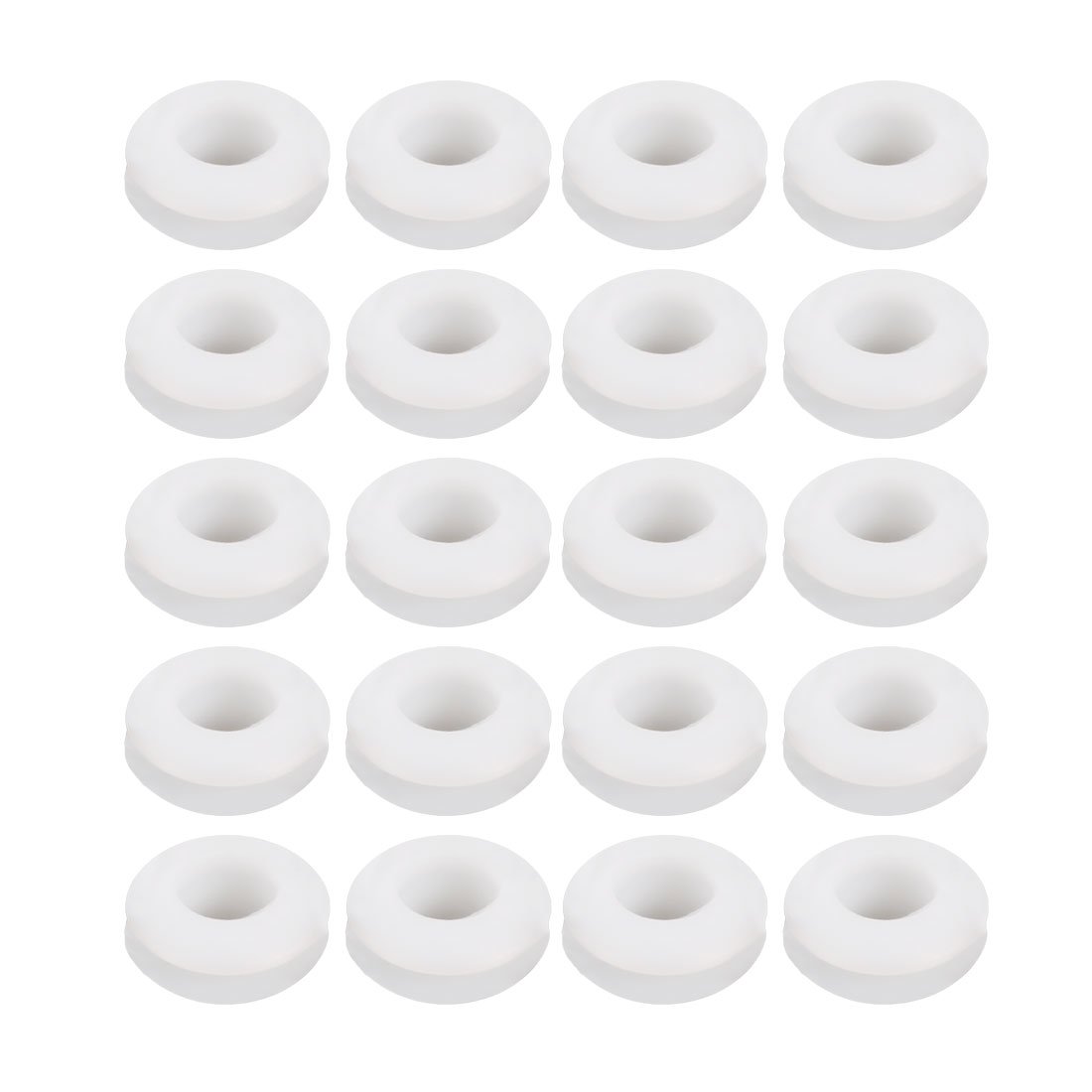 uxcell® 20pcs Double Side Rubber Grommet Eyelet Ring Wire Gasket White ...