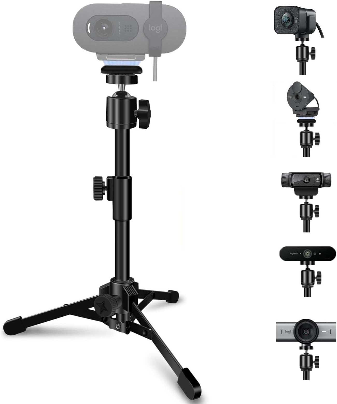 Amazon.com: LenTok Telescopic Webcam Tripod Stand for Desk with Phone ...