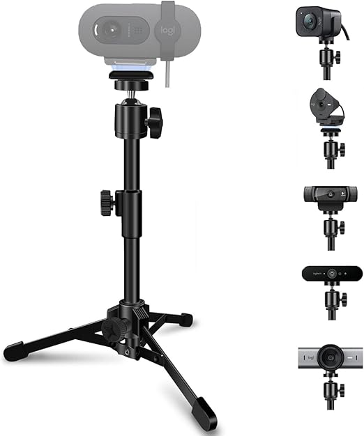 Amazon.com: Desktop Webcam Tripod Stand, Portable Webcam Mount Holder ...