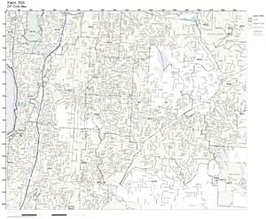 Amazon.com: ZIP Code Wall Map of Kent, WA ZIP Code Map Laminated ...