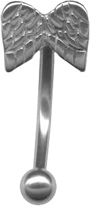 Amazon.com: BodySparkle Body Jewelry Angel Wing Eyebrow Ring 16 gauge ...