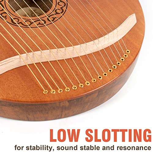 Snapklik.com : Lyre Harp, AKLOT 16 Metal Strings Mahogany Body Lyra Harp