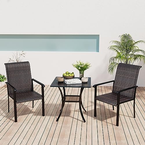Amazon.com: VICLLAX 3 Pieces Patio Bistro Set, Small Patio Table Set ...