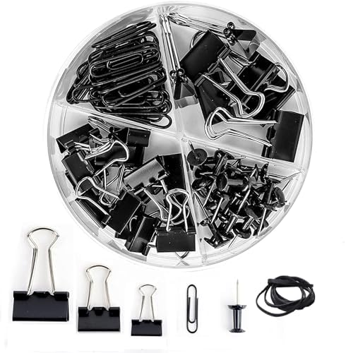 Binder Clips, Sopito 300pcs Assorted Sizes Stationery Set, Including ...