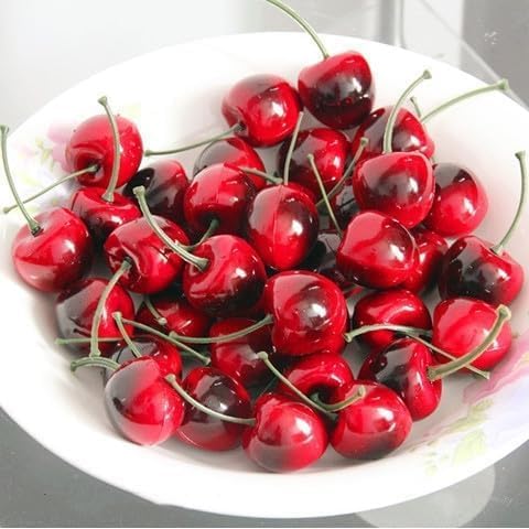 Amazon.com: LUEYAO Artificial Cherry Fruit Fake Cherries Red Simulation ...
