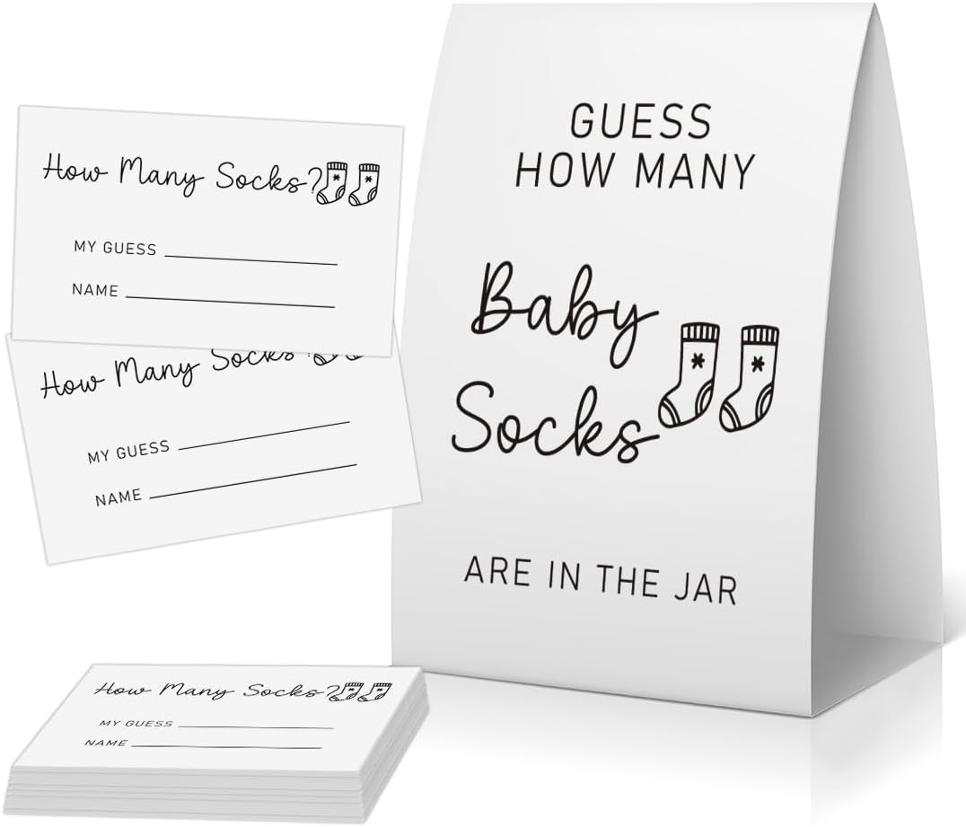 Amazon.com: OXEDP How Many Socks Game, Minimalist Baby Shower Games ...
