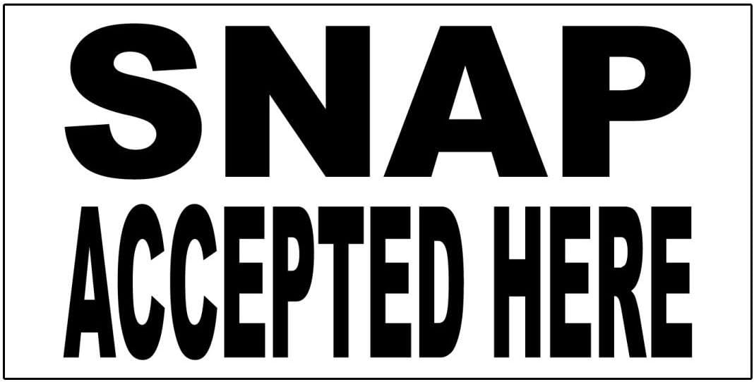 Amazon.com : Snap Accepted Here Black DECAL STICKER Retail Store Sign ...