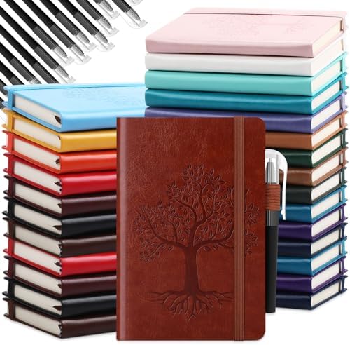 Amazon.com : Estune Tree Small Notebooks Pen Leather Lined Pocket ...