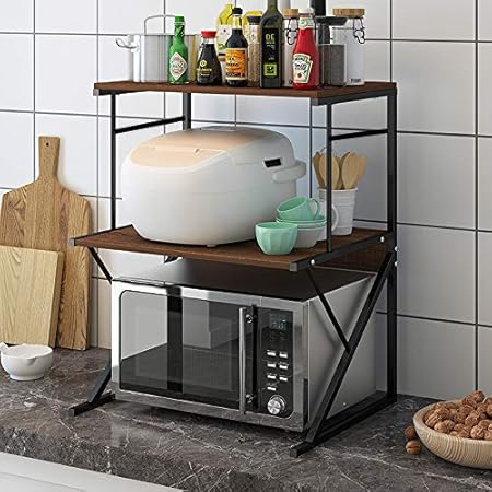 3-Tier Microwave Oven Shelf, Kitchen Counter Storage Shelf Baker's Rack ...