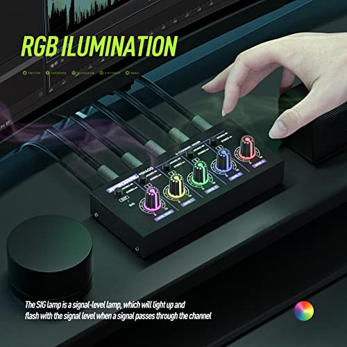 Snapklik.com : Mini Audio Stereo Mixer 4 Channel 1/4 Inch TSR/TS Audio ...