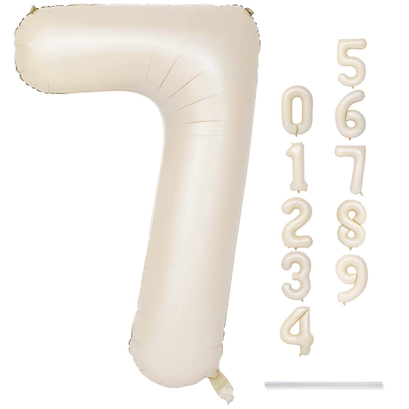 Snapklik.com : 40 Beige Number 7 Balloons, Giant Self Inflating Cream ...