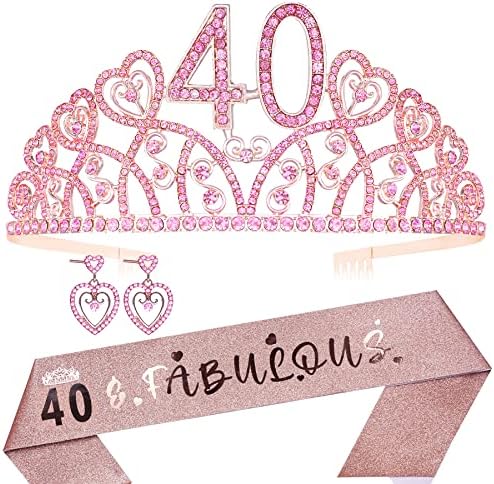 Amazon.com: 40th Birthday,40th Birthday Tiara and Sash,40 and Fabulous ...