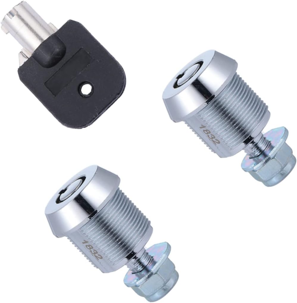 Yardenfun 2 Pcs Tubular Cam Locks for Machine Cash Door Keyed Alike ...