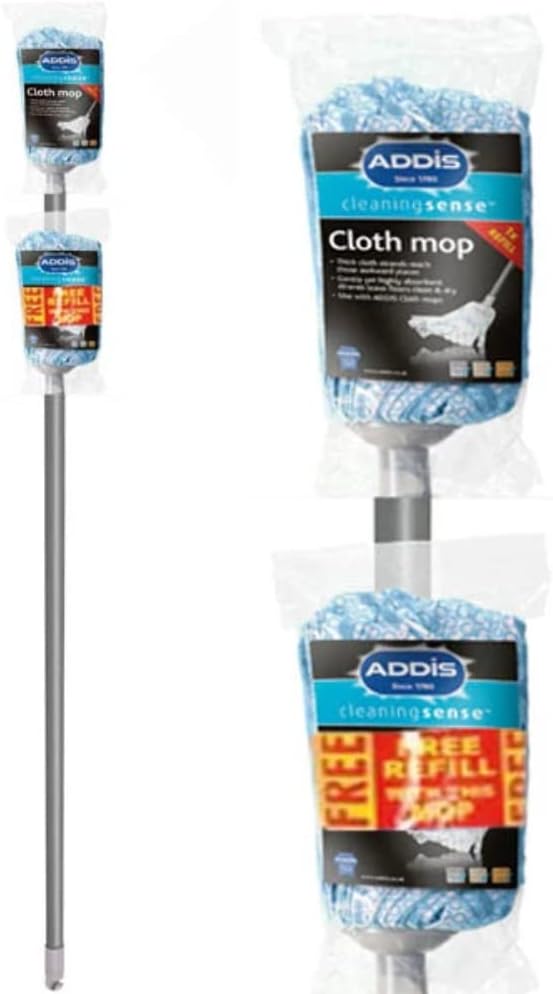 Addis Cloth Mop with Free Refill Blue : Amazon.co.uk: Grocery