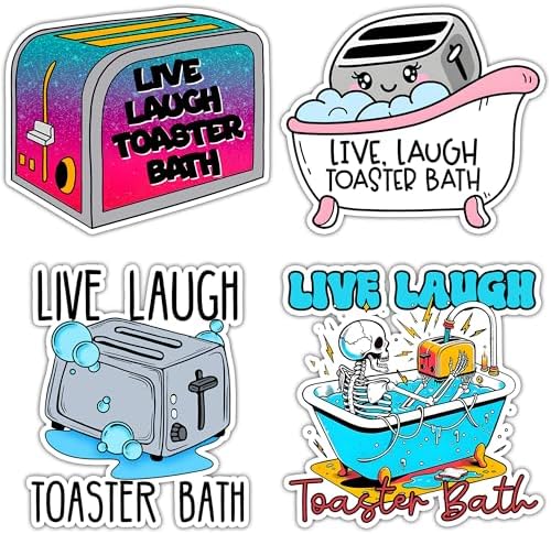 Amazon.com: 12 Pcs Live Laugh Toaster Bath Stickers - Funny Bath Bomb ...