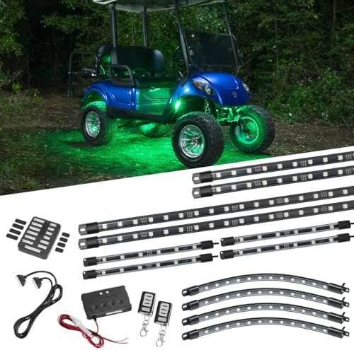 LEDGlow 12pc Million Color LED Golf Cart Underglow Accent Neon Lighting ...