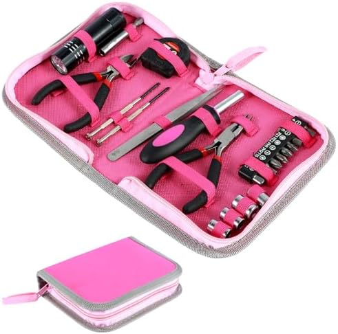 23Pcs Pink Tool Set for Women, Home Repairing Tools Kit Women ...