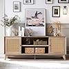 Amazon.com: OKD Rattan TV Console Table for 75 Inch TV, Mid Century ...