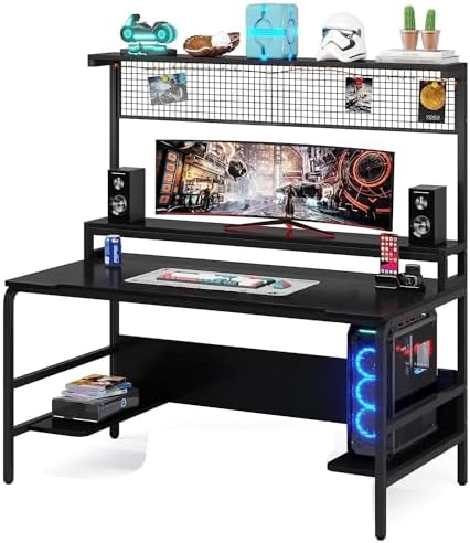 Tekavo Gaming Table | With Monitor Stand & Upper Grill | Gaming Room ...