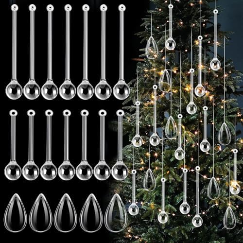 Amazon.com: Cinnvoice 50 Pcs Christmas Teardrop Ornaments Acrylic Water ...