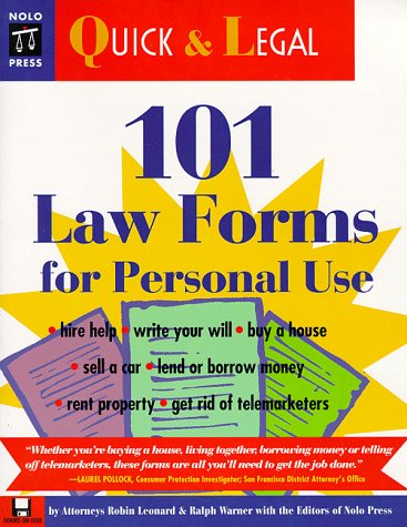101 Law Forms for Personal Use (101 Law Forms for Personal Use, 1st ed ...