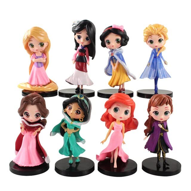 Buy Princess Action Figure Set of 8 Pcs Snow White Sofia Cinderella ...
