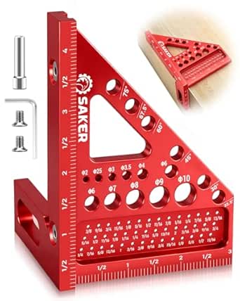 Saker 3D Multi-Angle Measuring Square Ruler, Aluminum Alloy Carpenter ...