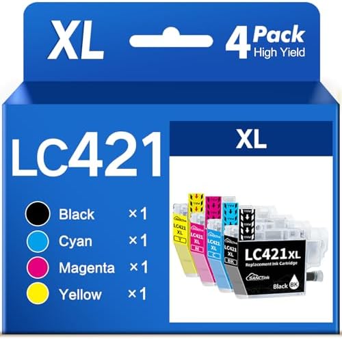 SANCTink LC421 LC421XL Ink Cartridges for Brother LC-421 XL LC-421XL ...
