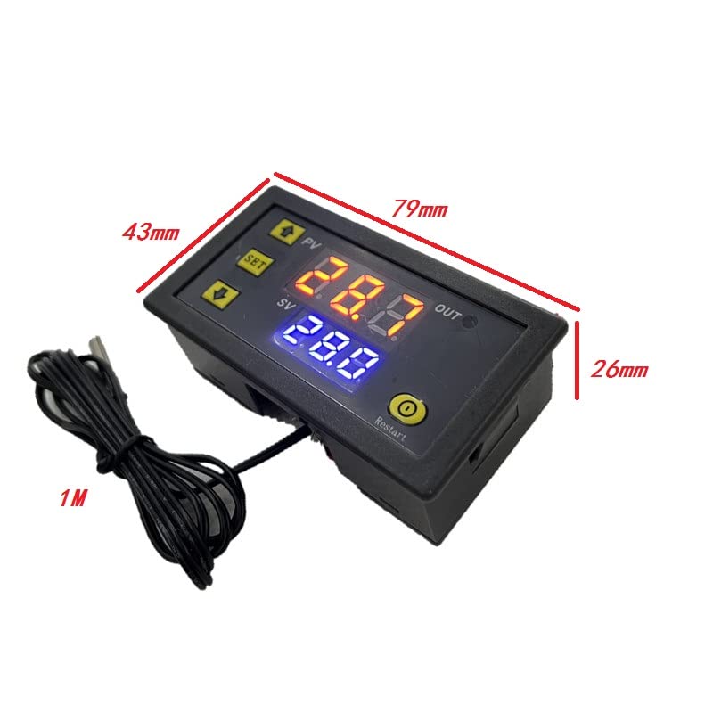 Digital Temperature Controller Temp Alarm Thermostat DC 12V 20A LCD for ...