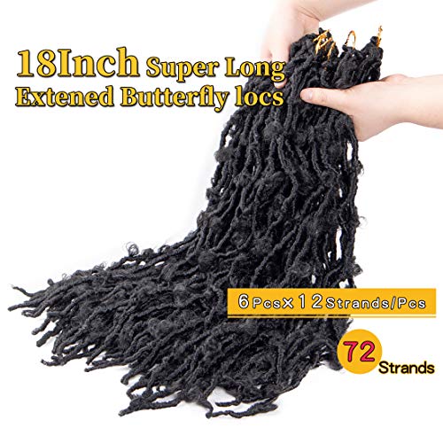 18 Inch Butterfly Locs Crochet Hair 6 Packs Distressed Faux Locs ...