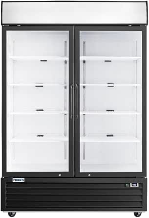 Amazon.com: Frigos FG-MR-2D-G 54" Black Swing Glass 2 Door Merchandiser ...