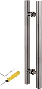 SUCHETA Modern Round Push Pull Door Handle with Fittings Length 60/80 ...