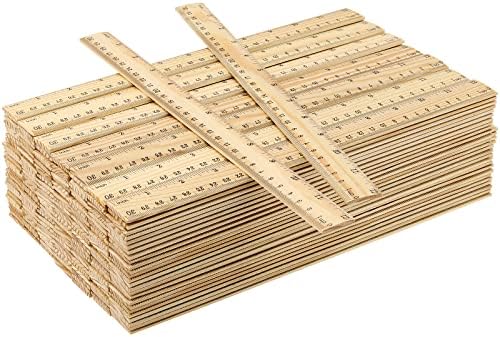 MUKCHAP 144 Pack Wooden Ruler, 12 Inch Straight Ruler, 30cm Metric Wood ...