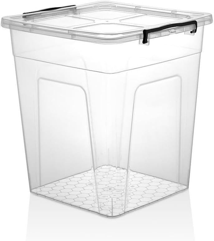 Easy Shopping® Clear Plastic Storage Box Lid Clip Locking Office Home ...