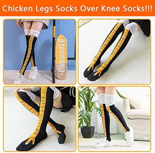 Amazon.com: Tezam 2 Pack Chicken Leg Socks Chicken Feet Socks Womens ...