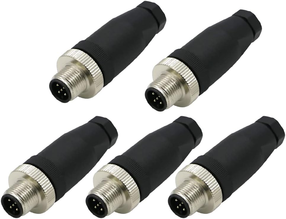 Amazon.com: FOWIUNYE 5Pcs M12 5 Pin Male Connector, A Code Industrial ...