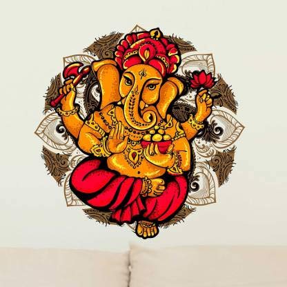 Buy DL-Wall Stickers-Large-Lord-Ganesha-Motif-Colorful-Wall-Sticker-for ...