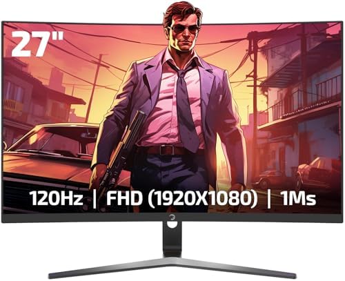 Amazon.com: GAMEPOWER F10 23.6 Inch Curved Gaming Monitor, 120Hz 1080p ...