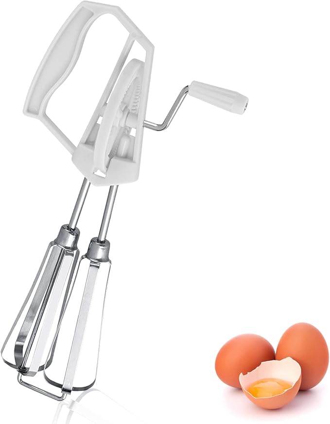 Rotary Hand Whisk,Egg Whisk Beater Stainless Steel Wire Whisk Hand Push ...