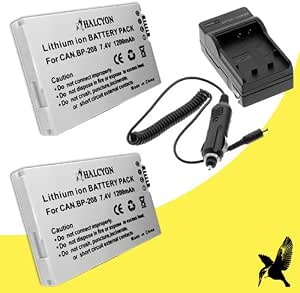 Amazon.com : Two Halcyon 1200 mAH Lithium Ion Replacement Battery and ...