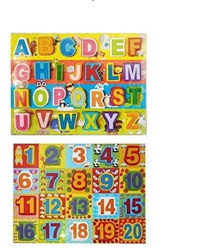 LittleHamlet Wooden Alphabet and Number Learning Block Board Puzzle for ...