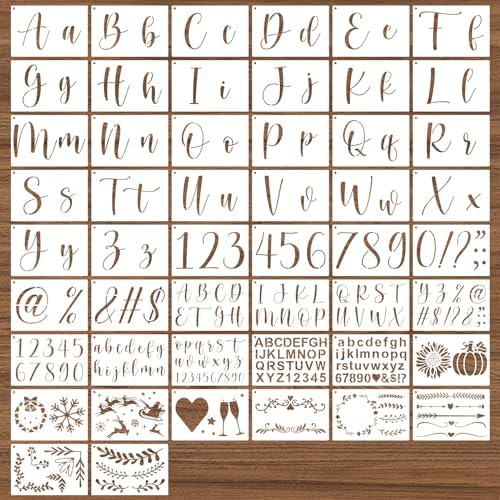 Amazon.com : BAMIDELE Letter Stencils for Painting on Wood, 50 Pcs ...