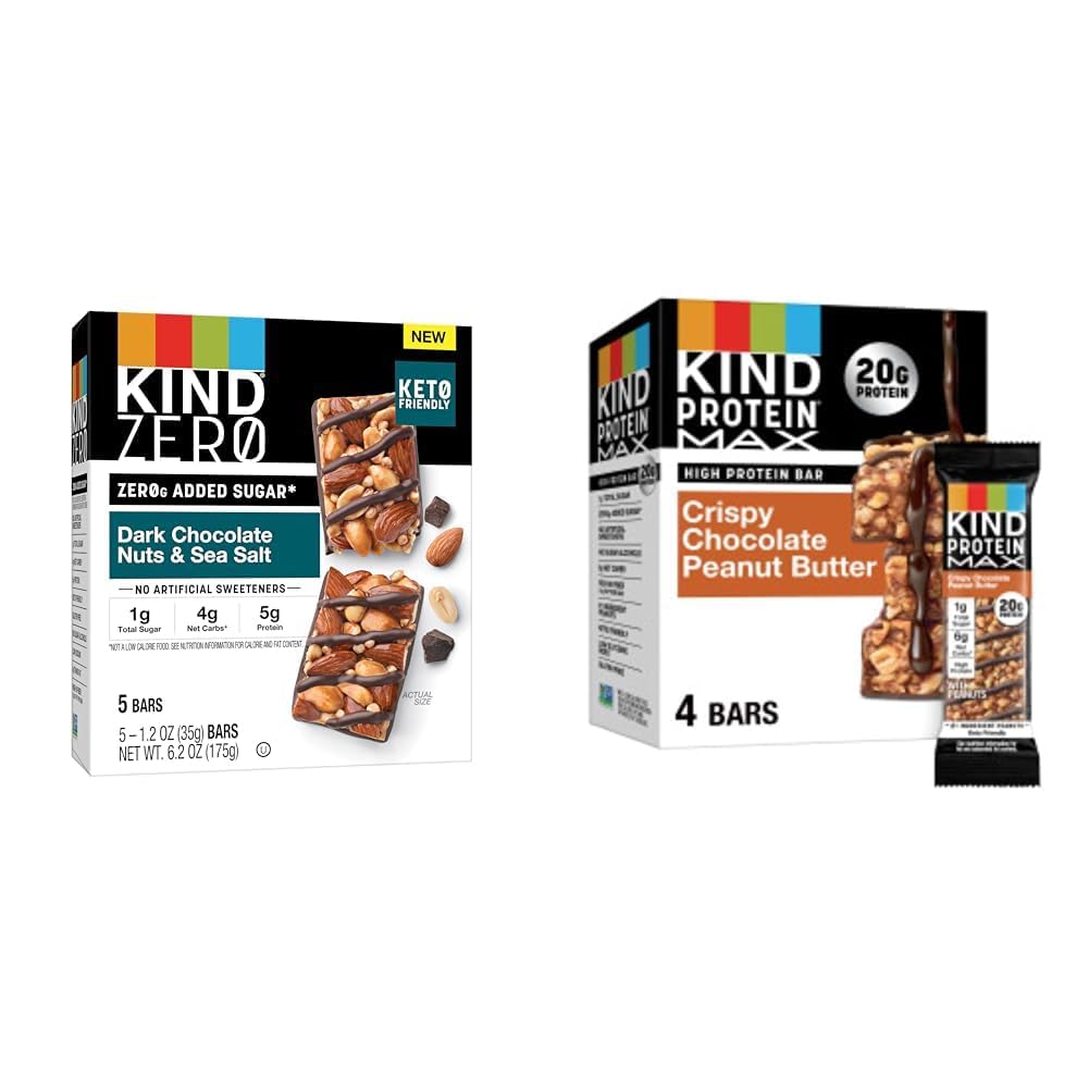 Amazon.com : KIND ZERO Added Sugar Bars, Keto Friendly Snacks, Dark ...
